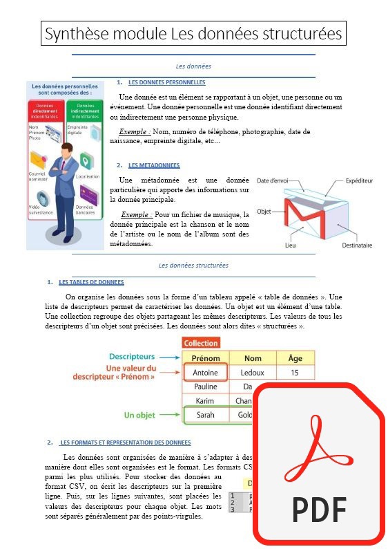 Conclusion : [Enseignement SNT module "Les données structurées"]